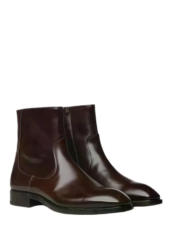 LARDINI Zip-fastening Leather Boots - Brown