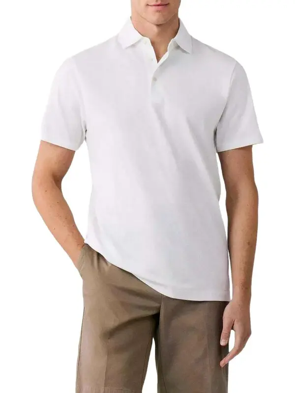HACKETT LONDON Half-button Polo Shirt - Brown