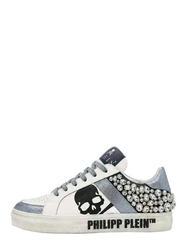 Philipp Plein Embellished Skull Low-top Sneakers - White