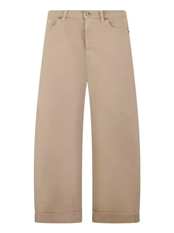 P.a.r.o.s.h Wide-leg Turned-up Trousers - Neutrals