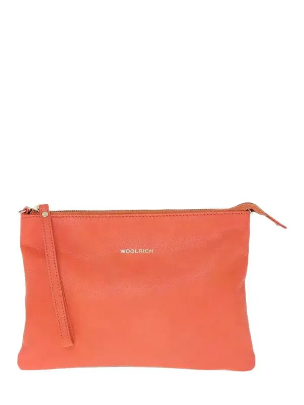 Woolrich Textured Leather Clutch Bag - Red