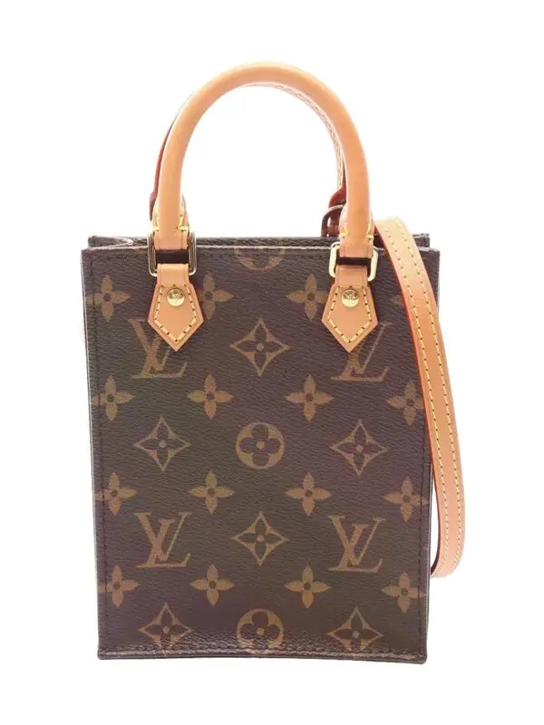 LOUIS VUITTON Monogram Petite Sac Plat Handbag - Brown