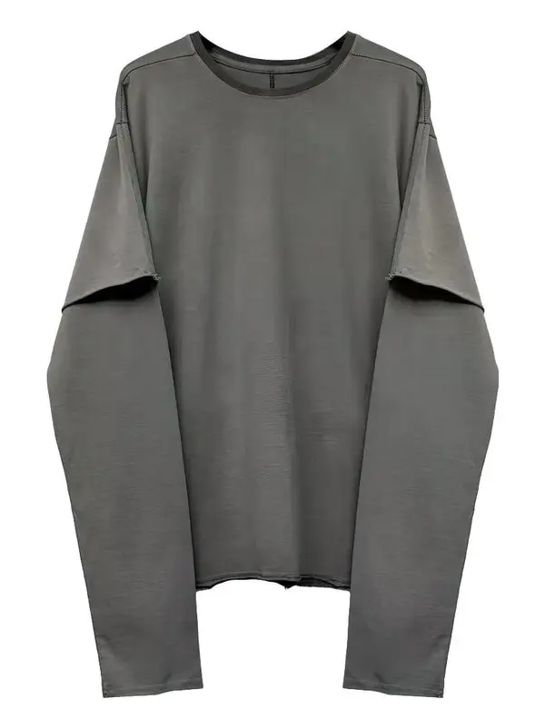 SAN263-1 Layered-sleeve T-shirt - Grey