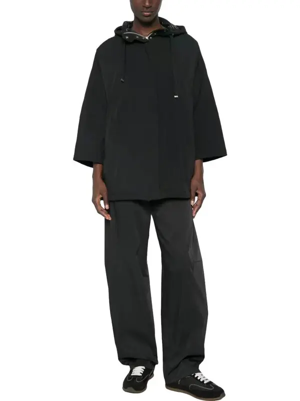 Herno Hooded Three-quarter Sleeve Jacket - Black