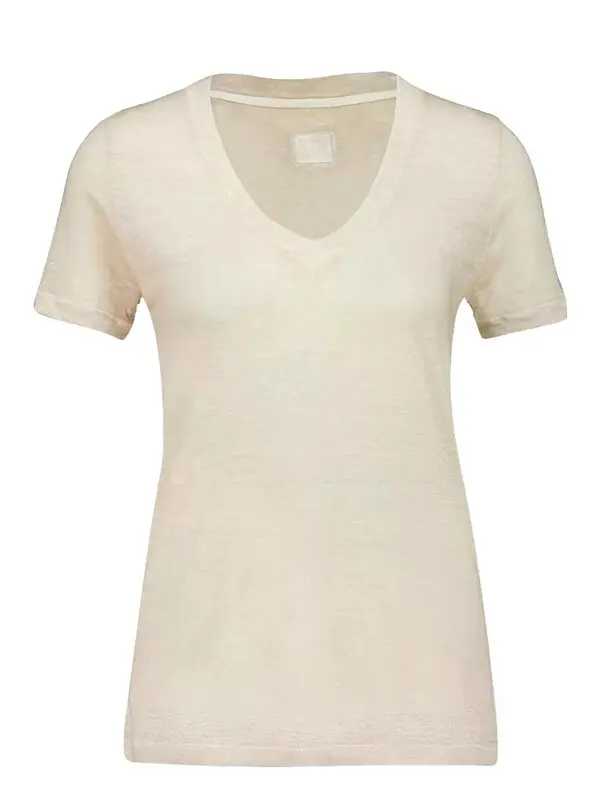120% Lino V-neck T-shirt - Neutrals