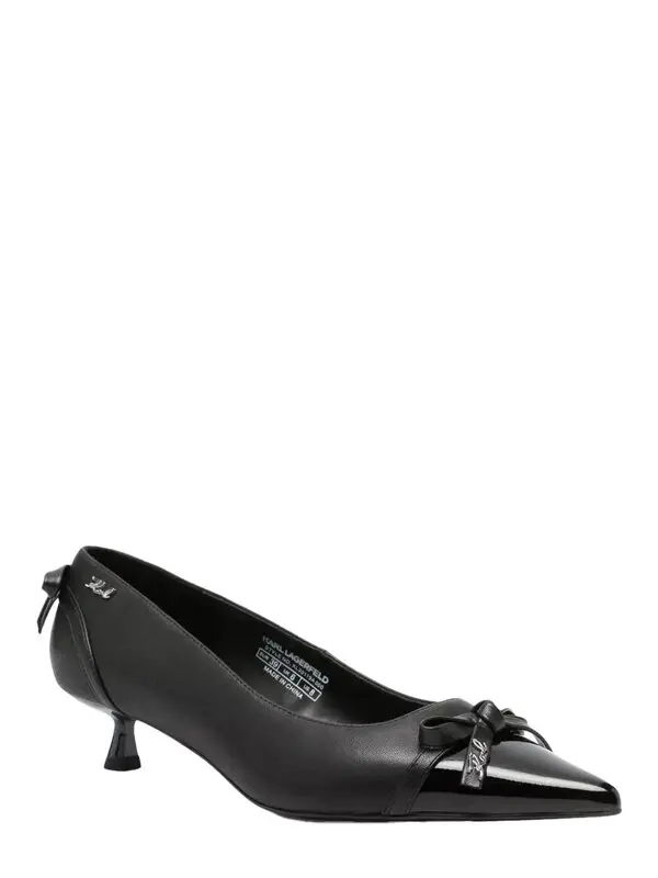 Karl Lagerfeld Pasha Bow-detail Pointed-toe Pumps - Black