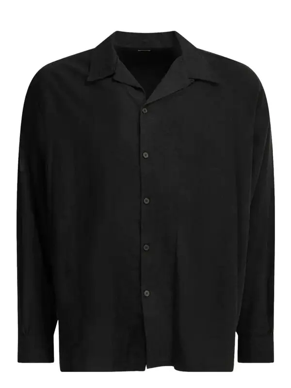 A.PRESSE Long-sleeve Silk Shirt - Black