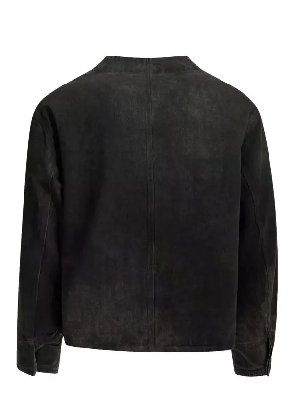 A.PRESSE Engineer Collarless Multi-pocket Denim Jacket - Black