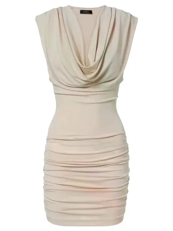 Wardrobe.NYC Matte Ruched Mini Dress - Neutrals