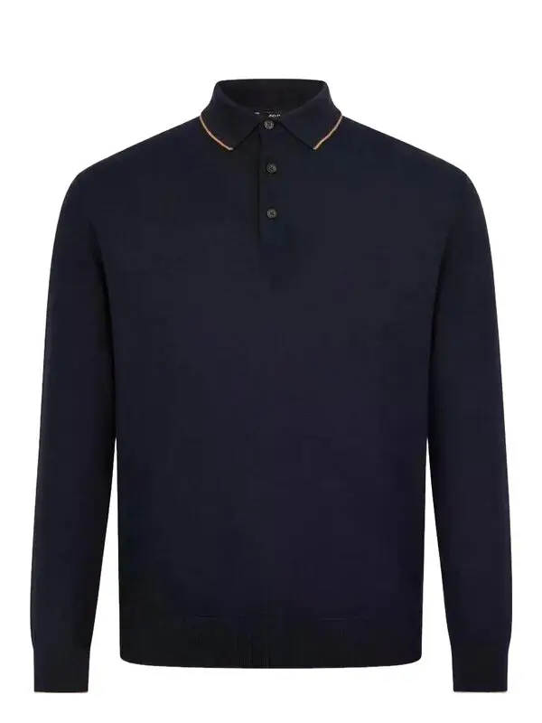 Kiton Long-sleeve Polo Shirt - Blue