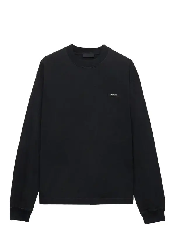 Prada Long-sleeved Cotton T-shirt - Black