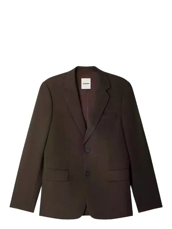 Sandro Wool Suit Jacket - Brown