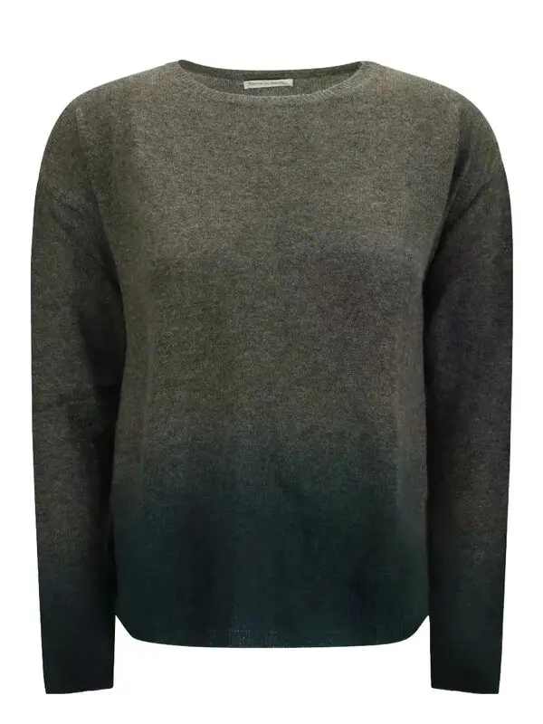 MIRROR IN THE SKY Gradient-dyed Crew Neck Sweater - Grey