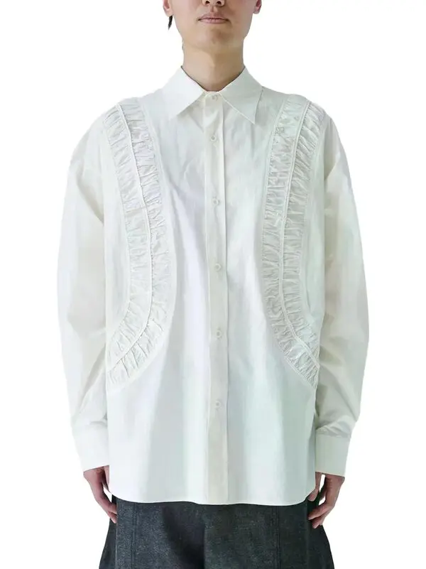SAGE NATION Ruched-panel Shirt - White