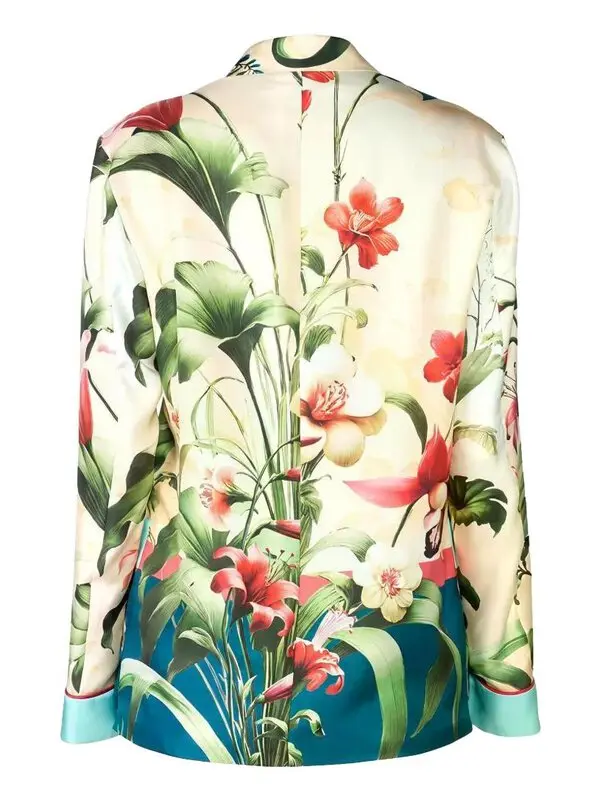 F.R.S FOR RESTLESS SLEEPERS Floral Print Peak Lapel Double-breasted Jacket - Neutrals