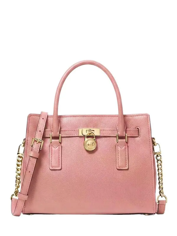 Michael Kors Padlock Detail Leather Tote Bag - Pink