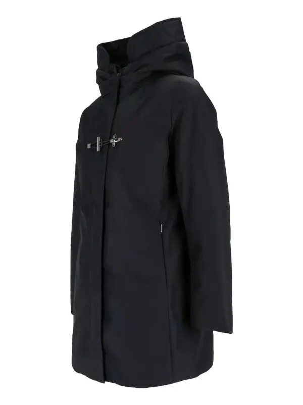 FAY Toggle Hooded Coat - Black
