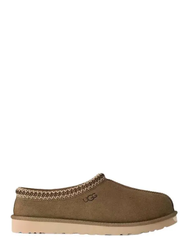 UGG Tasman Embroidered Suede Slippers - Brown