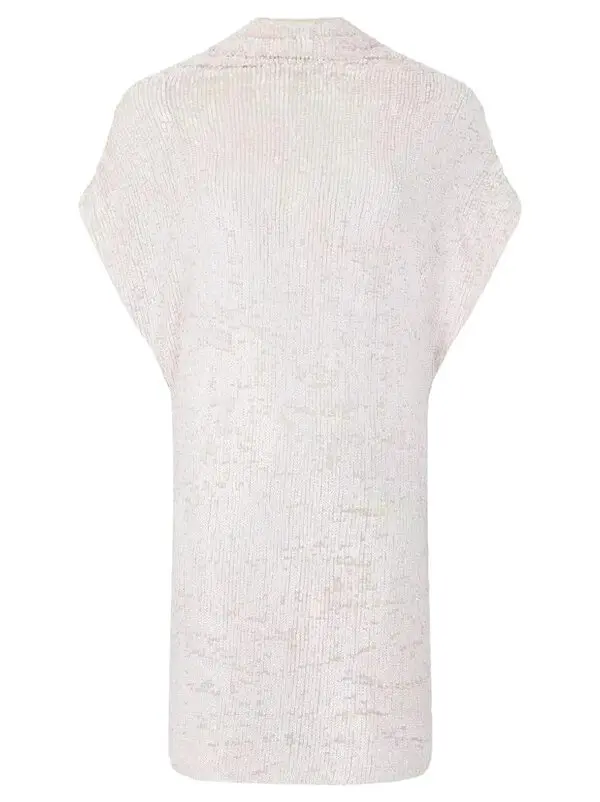 P.a.r.o.s.h Embellished High Neck Sleeveless Dress - Neutrals