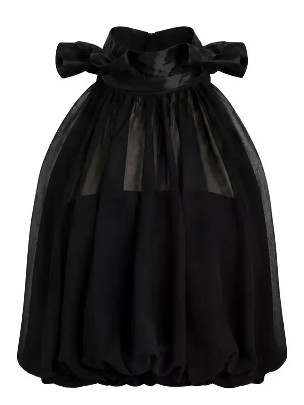 GEMY MAALOUF Halterneck Ruffled Collar Blouse - Black