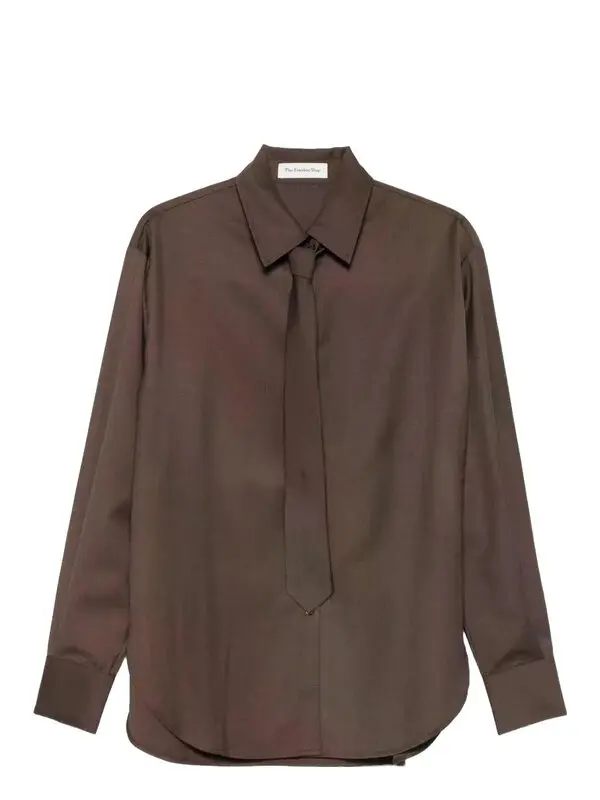 THE FRANKIE SHOP Peri Button-fastening Long-sleeve Shirt - Brown