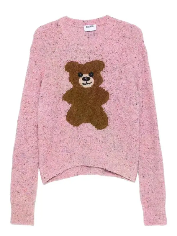 Moschino Teddy Bear Bouclé Sweater - Pink