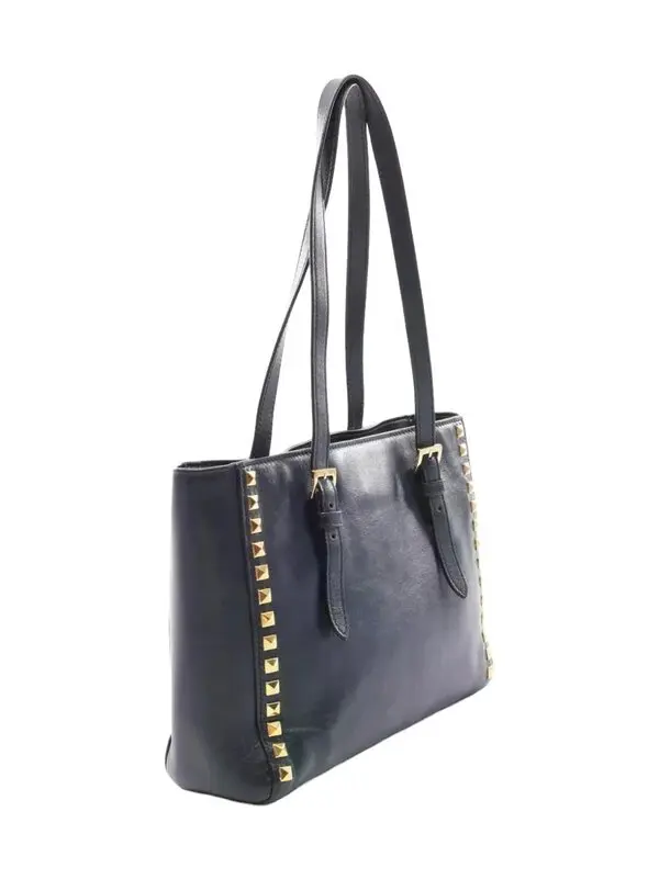 Miu Miu Studded Calf Leather Tote Bag - Blue