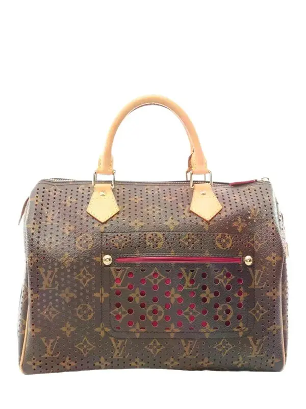 LOUIS VUITTON Monogram Perforated Speedy 30 Handbag - Brown