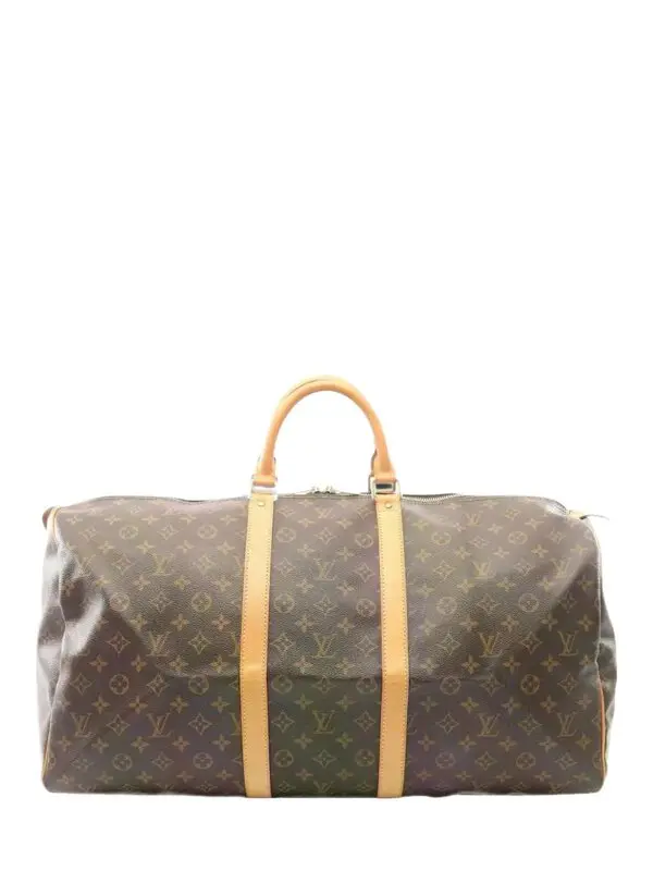 LOUIS VUITTON Monogram Keepall 55 Boston Bag - Brown
