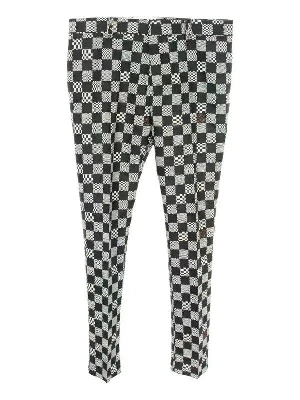 LOUIS VUITTON Distorted Damier Pattern Trousers - Black
