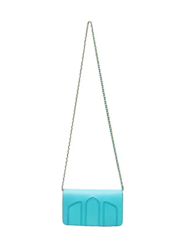DELAGE Grained Leather Crossbody Bag - Blue
