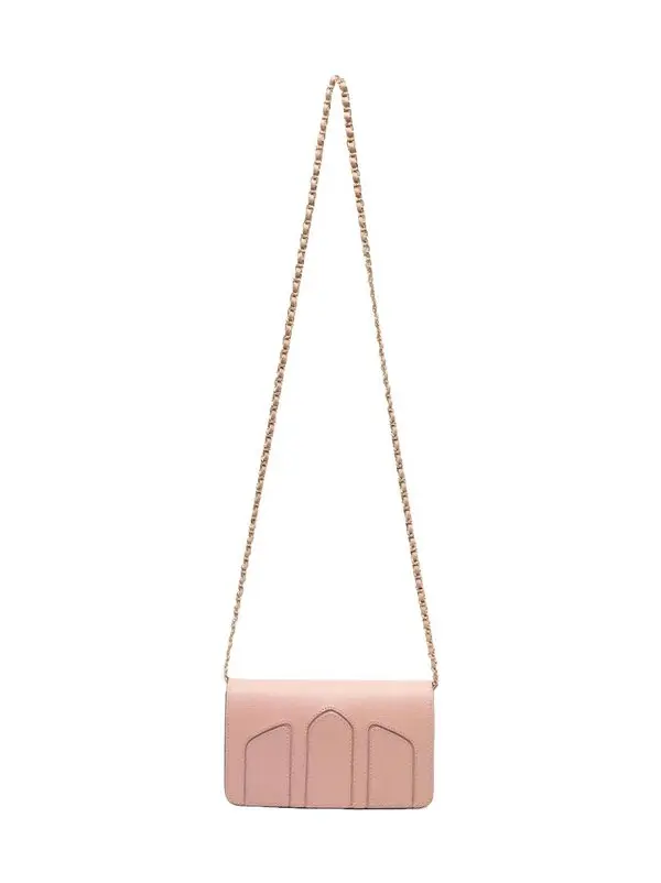 DELAGE Leather Cross Body Bag - Pink