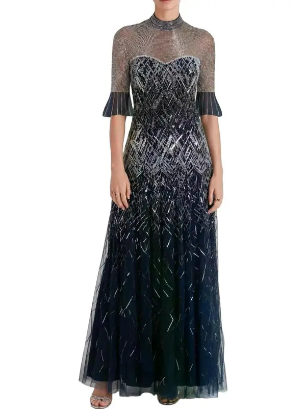 TEMPERLEY LONDON Sequin Embellished Gown - Blue