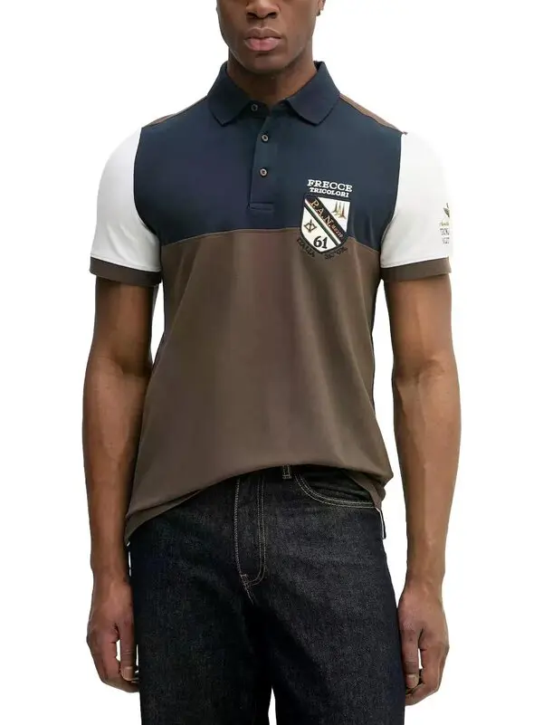 AERONAUTICA MILITARE Frecce Tricolori Colour-block Polo Shirt - Blue
