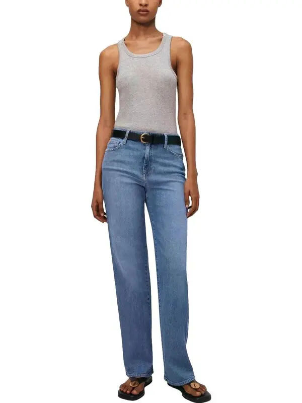 Simkhai Ribbed Knit Scoop Neck Tank Top - Grey