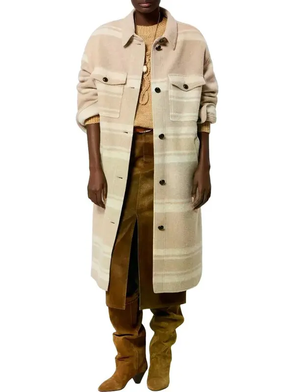 MARANT ETOILE Djila Striped Coat - Neutrals