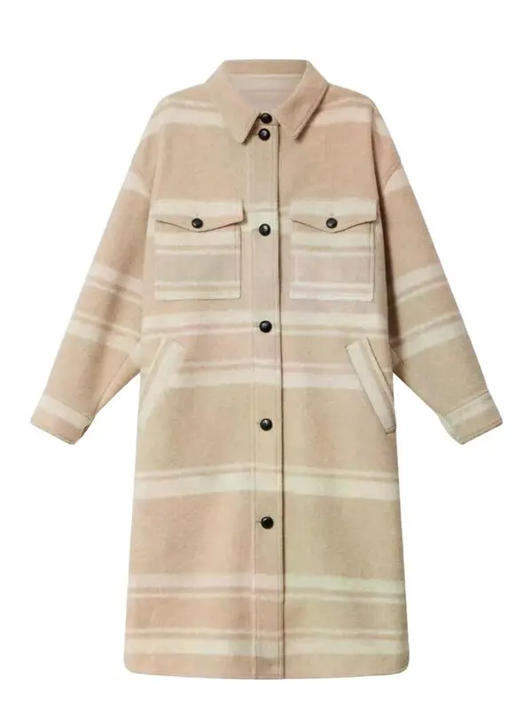 MARANT ETOILE Djila Striped Coat - Neutrals