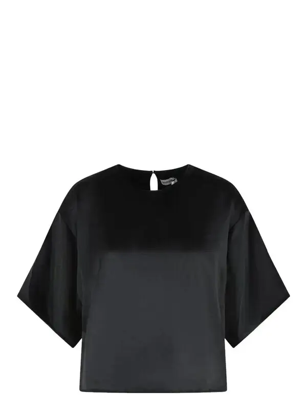 Simkhai Satin-finish Crew-neck Top - Black