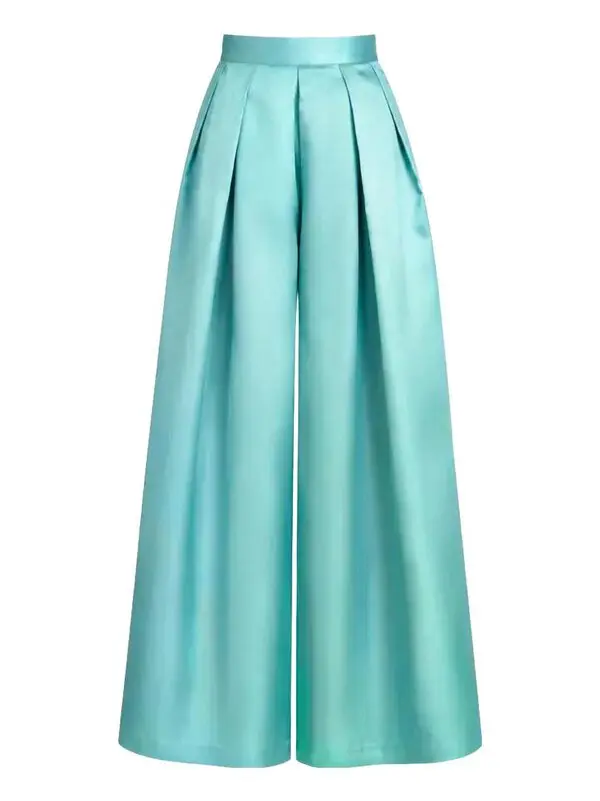 GEMY MAALOUF Pleated Wide-leg Trousers - Blue