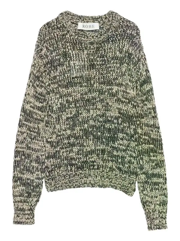 RÓHE Mouline-knit Crew-neck Sweater - Grey