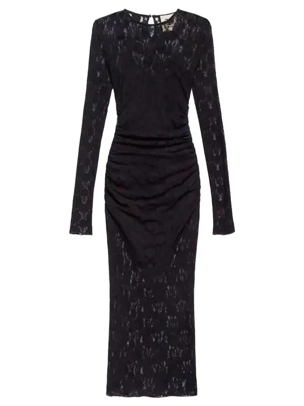 ANIYE BY Lace Midi Dress With Ruched Detailing - Black