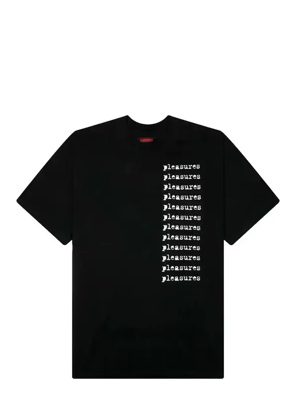 PLEASURES Logo-print T-shirt - Black