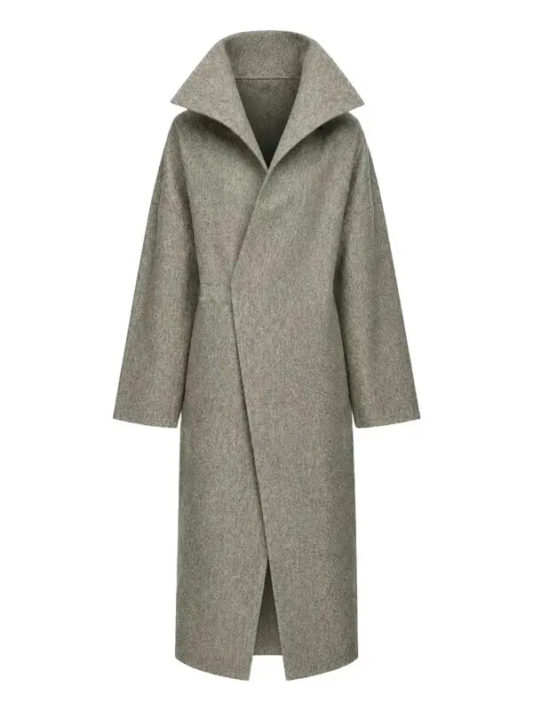 Rick Owens Dracucollar Belted Wool Coat - Grey