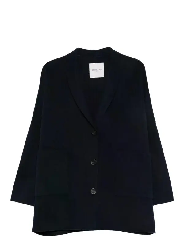 ERMANNO FIRENZE Shawl Lapel Patch Pocket Jacket - Blue