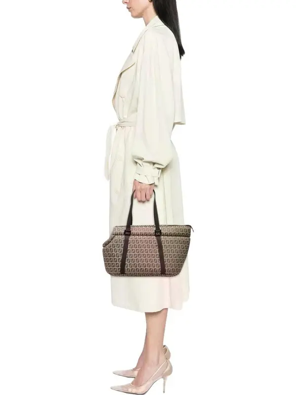 Fendi Zucchino Padded Canvas Pet Carrier Travel Bag - Neutrals