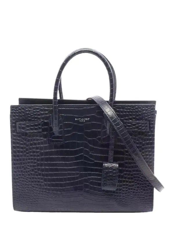 Saint Laurent Sac De Jour Crocodile-embossed Handbag - Blue