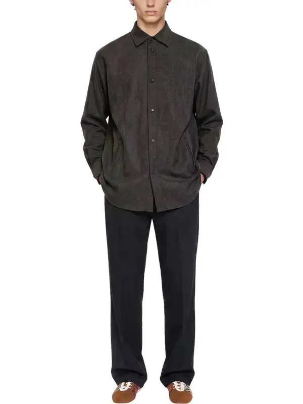 DARKPARK Micro-check Button-up Shirt - Grey