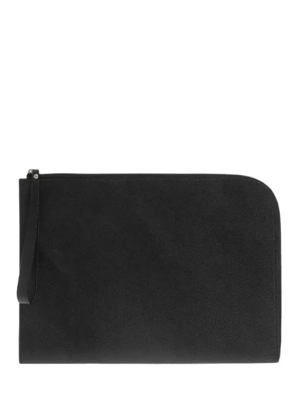 VALEXTRA Zip-around Clutch Bag - Black