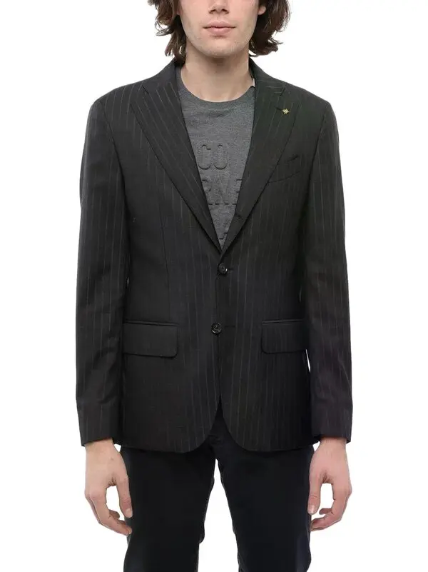 Corneliani Striped Single-breasted Jacket - Grey