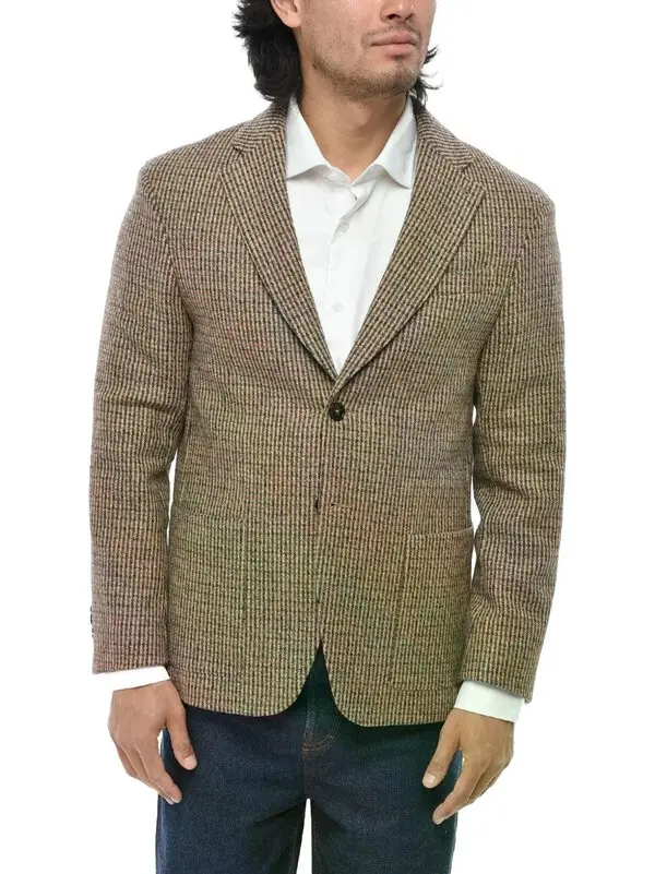 Officine Générale Checked Wool Blazer - Brown
